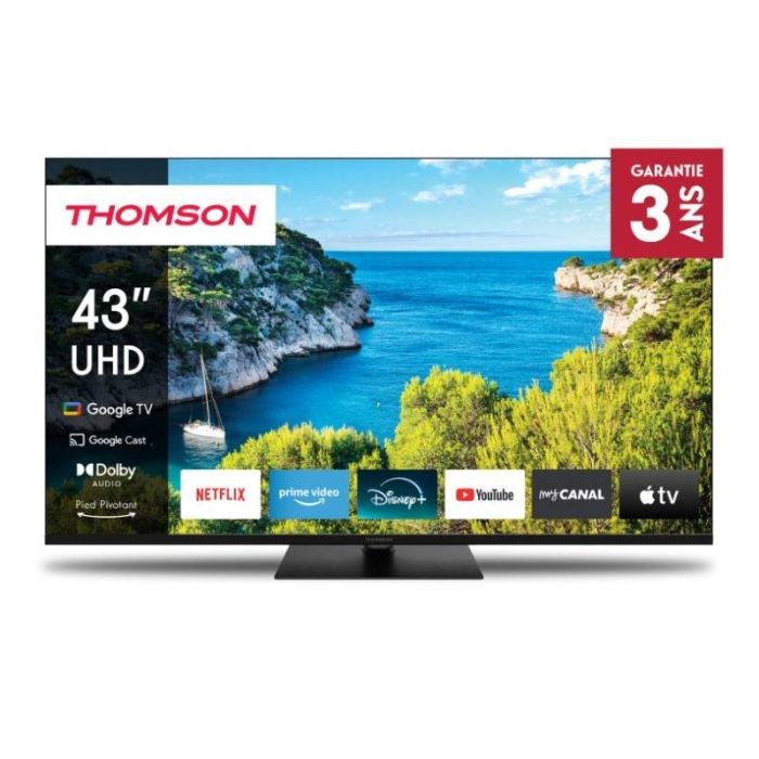 Tv Thomson 43" 43UG5C14 4K UHD Side Feet Google Tv - Noir